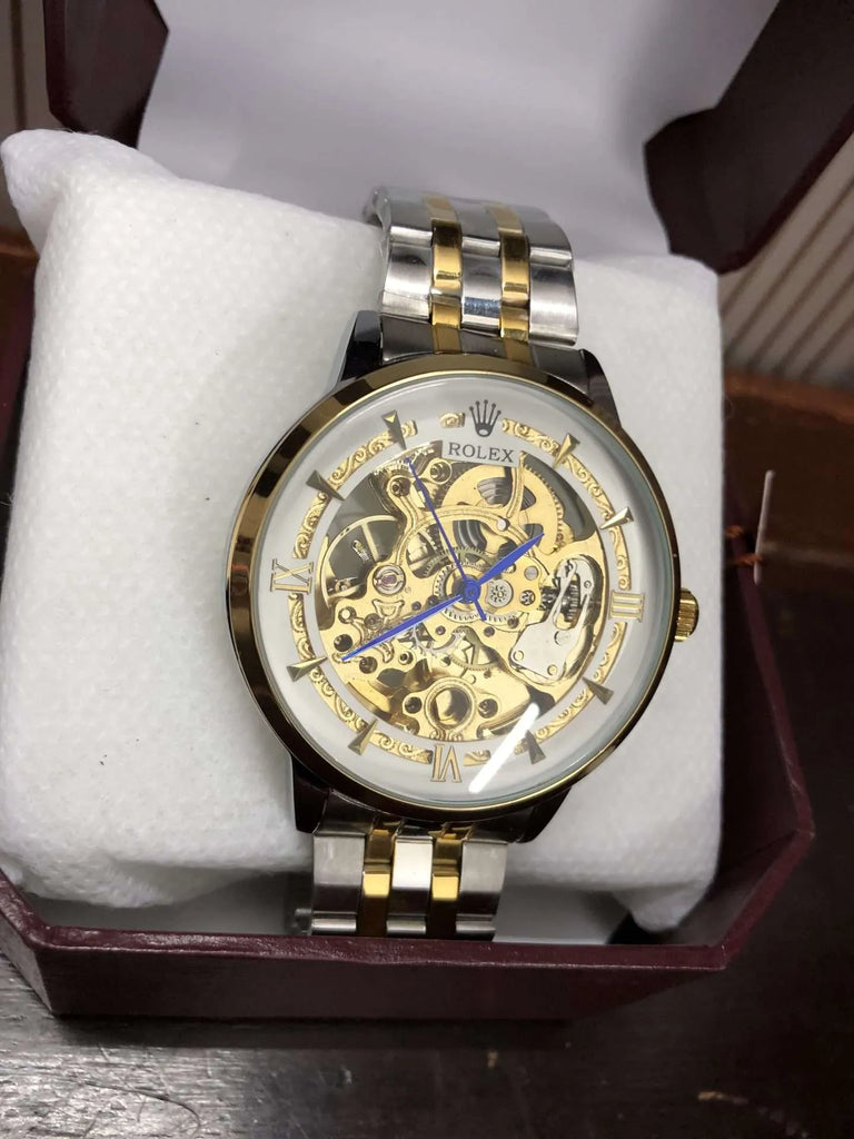 Rolex Automatic Skeleton Stainless Steel Chain Watch – Vyazz